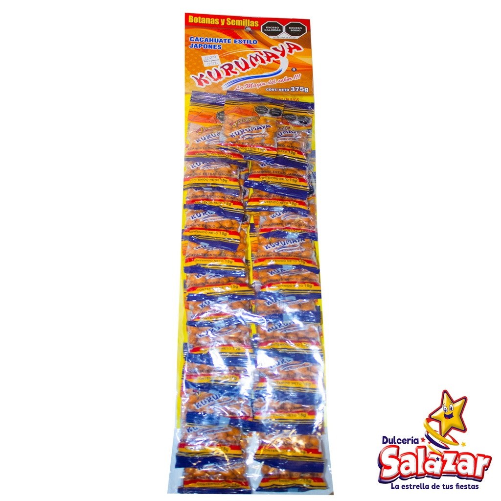 CACAHUATE CRUNCH 15G TIRA KURUMAYA -T.375G- "C/30/25" | Dulceria Salazar